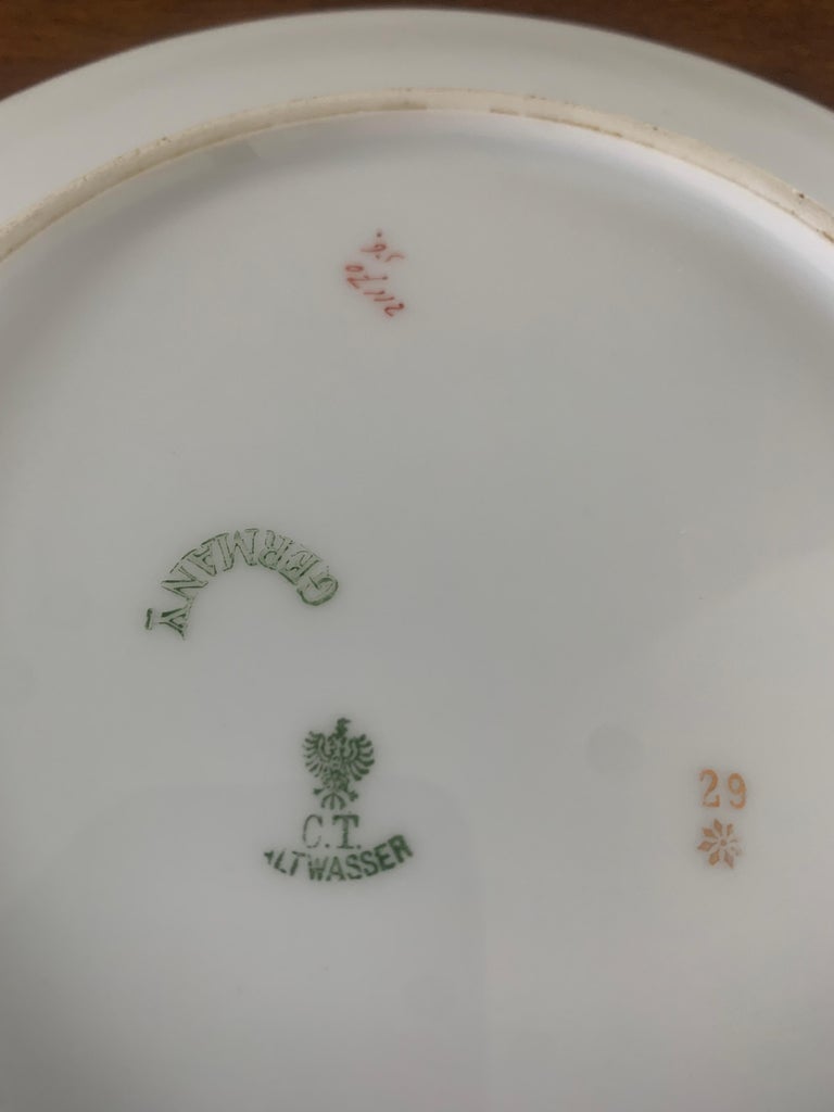 Antique German Greek Key Rimmed Luncheon and Salad Plates by C. Tielsch ...