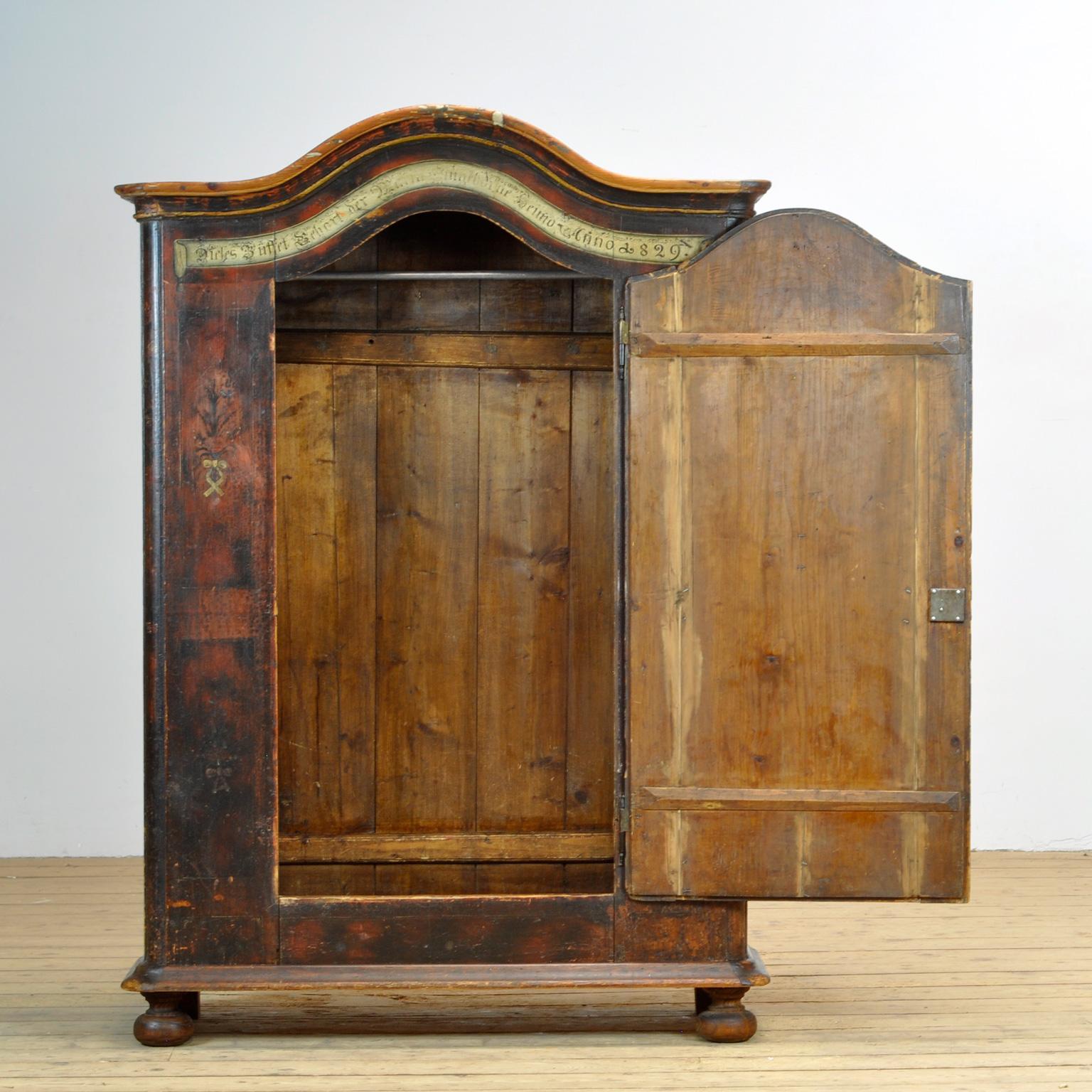Antique German Hand Painted Cabinet, Anno 1829 For Sale at 1stDibs
