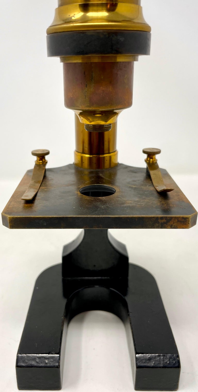 Antique German "Hofeptiker Spindler Stuttgart" Microscope in Case ...
