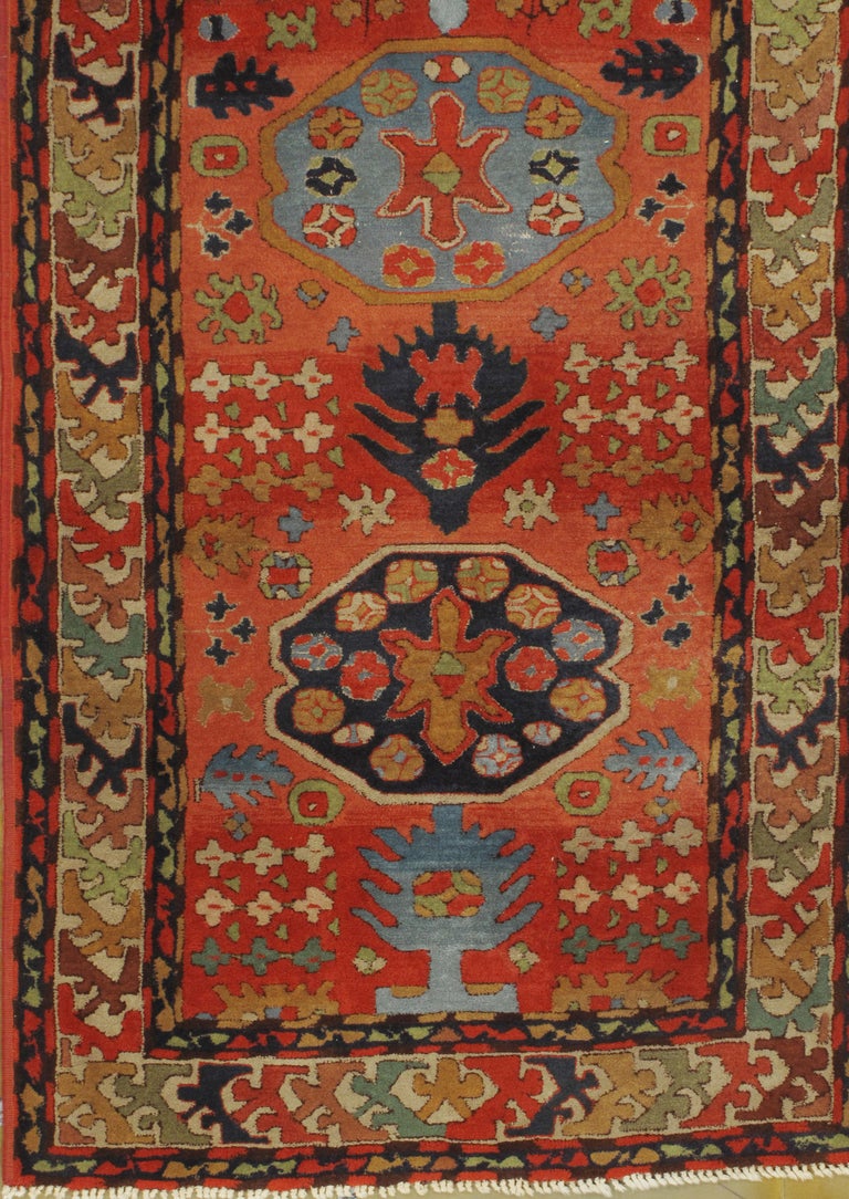 Antique German Hooked Runner Rug, circa 1900 3'1 x 12'2 For Sale at 1stDibs