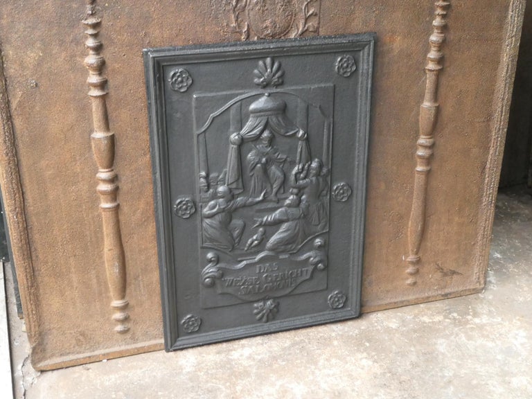 Antique German 'Judgement of Solomon' Fireback, 19th Century For Sale ...