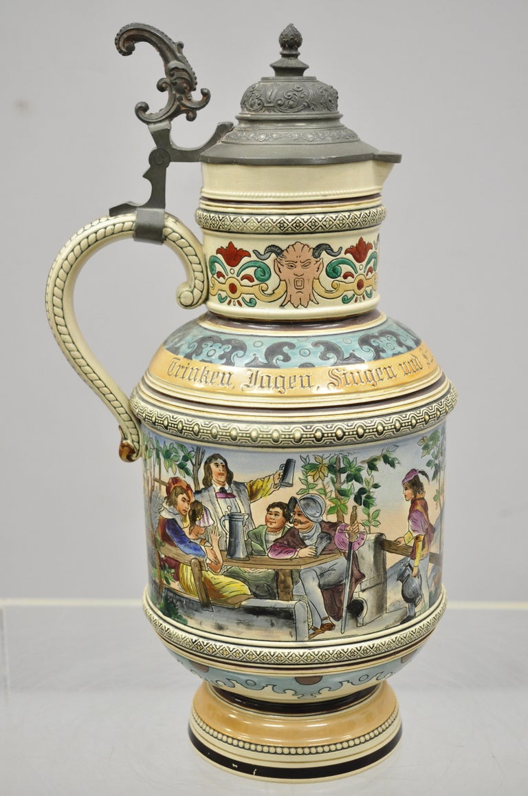 Antique German Lidded Beer Stein 7-Piece Set by Marzi and Remy #979 ...
