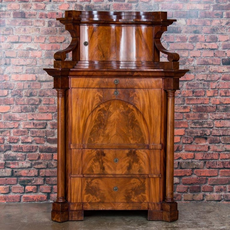 Antique German Mahogany Biedermeier Secretary Desk For Sale at 1stDibs ...