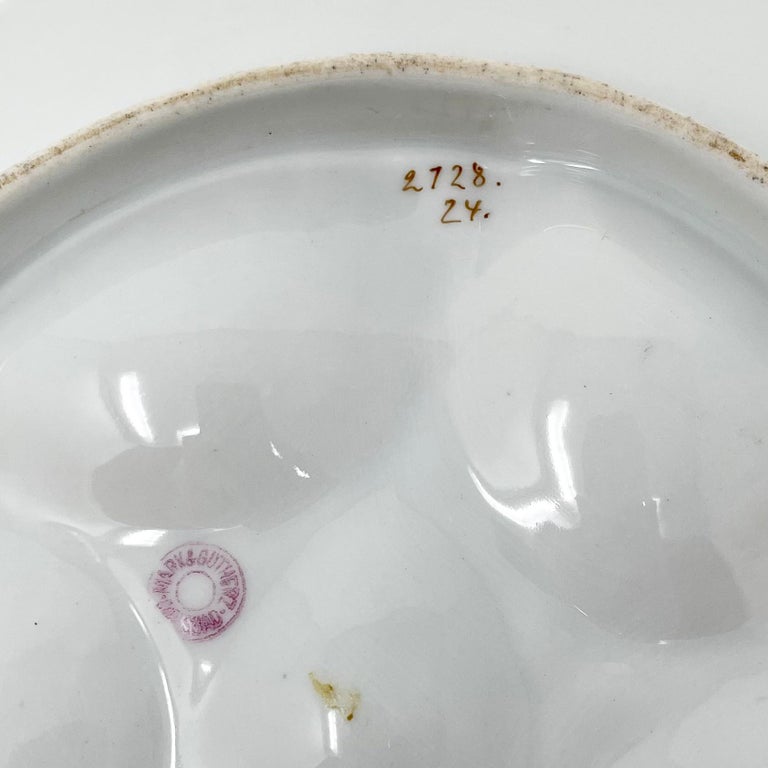 Antique German "Marx Gutherz Carlsbad" Pink and Gold Porcelain Oyster ...