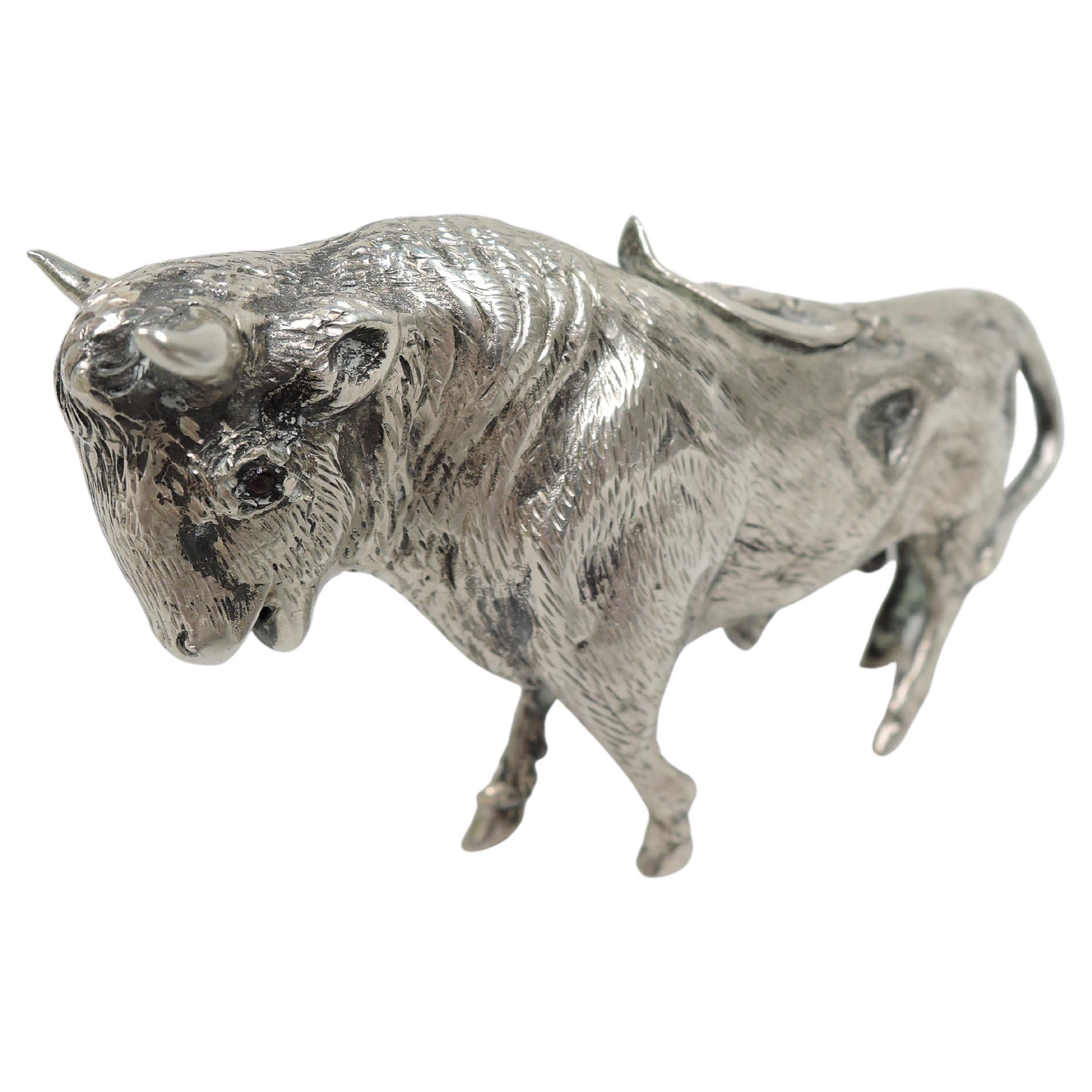 Antique German Silver Shaggy Boy Beast Bull Cow Creamer For Sale at 1stDibs