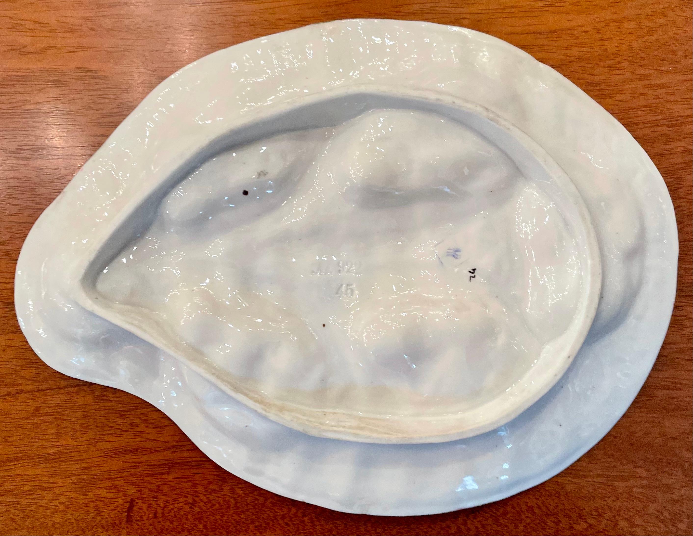 Antique German Moser Pink Luster Porcelain Shaped Oyster Plate Circa ...