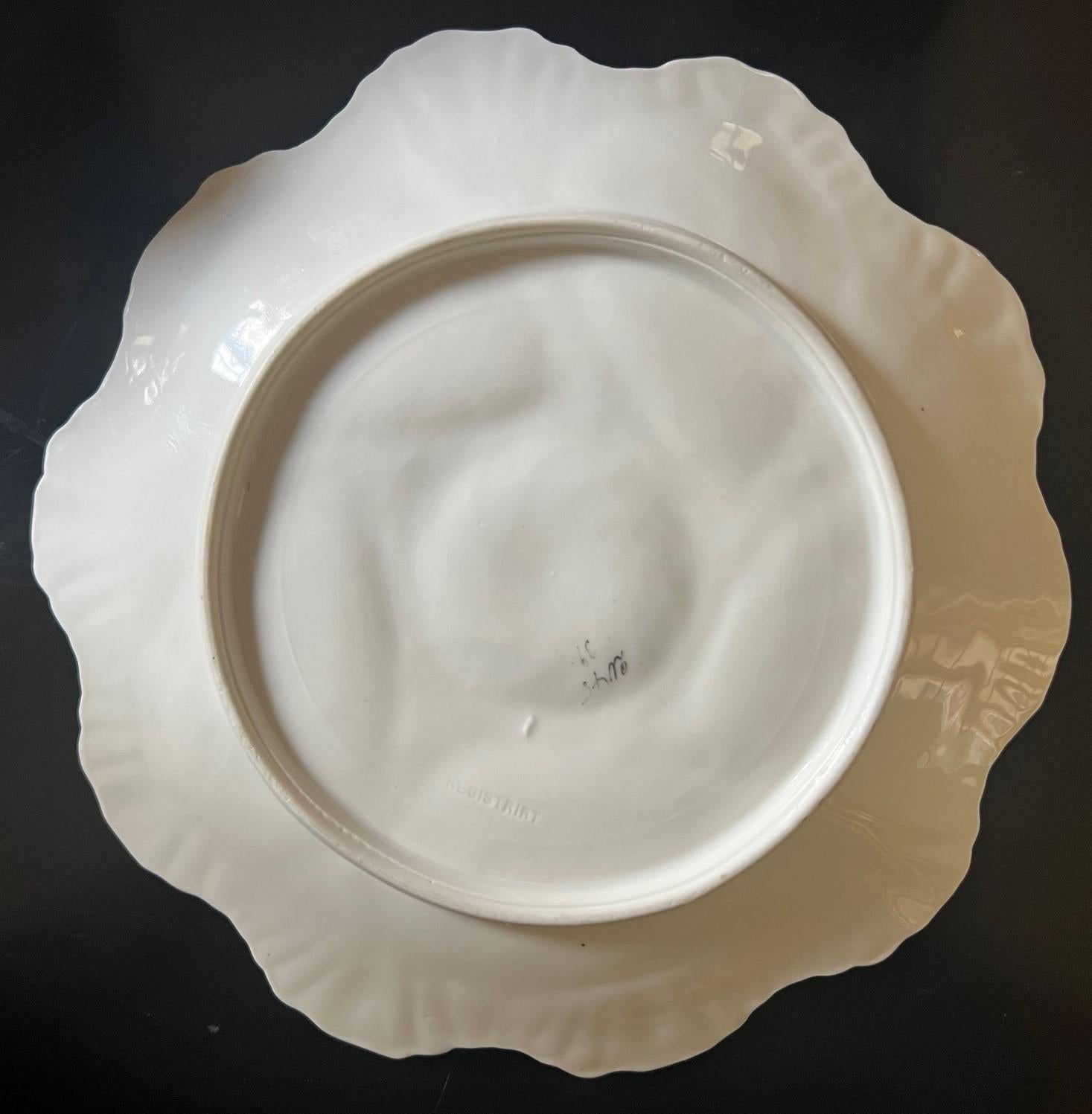 Antique German Oyster Plate Stamped Registrirt For Sale at 1stDibs