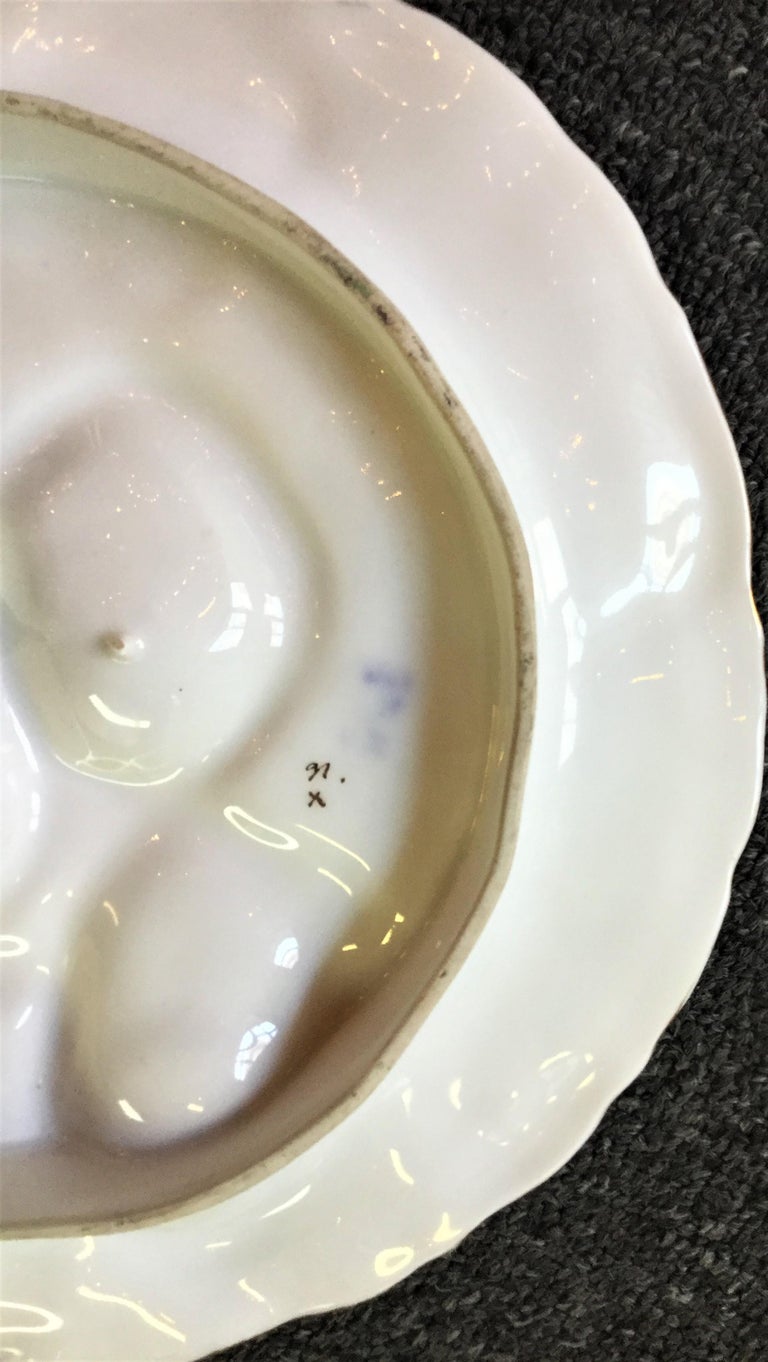 Antique German Porcelain Carl Tielsch 'Turkey Pattern' Oyster Plate ...