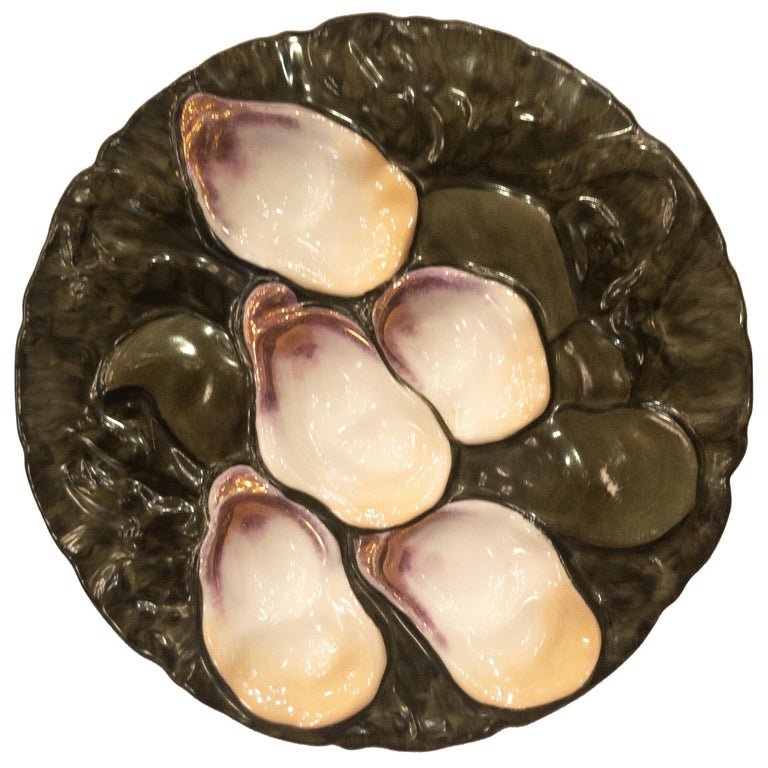 Antique German Porcelain Turkey Pattern Oyster Plate signed Carl ...