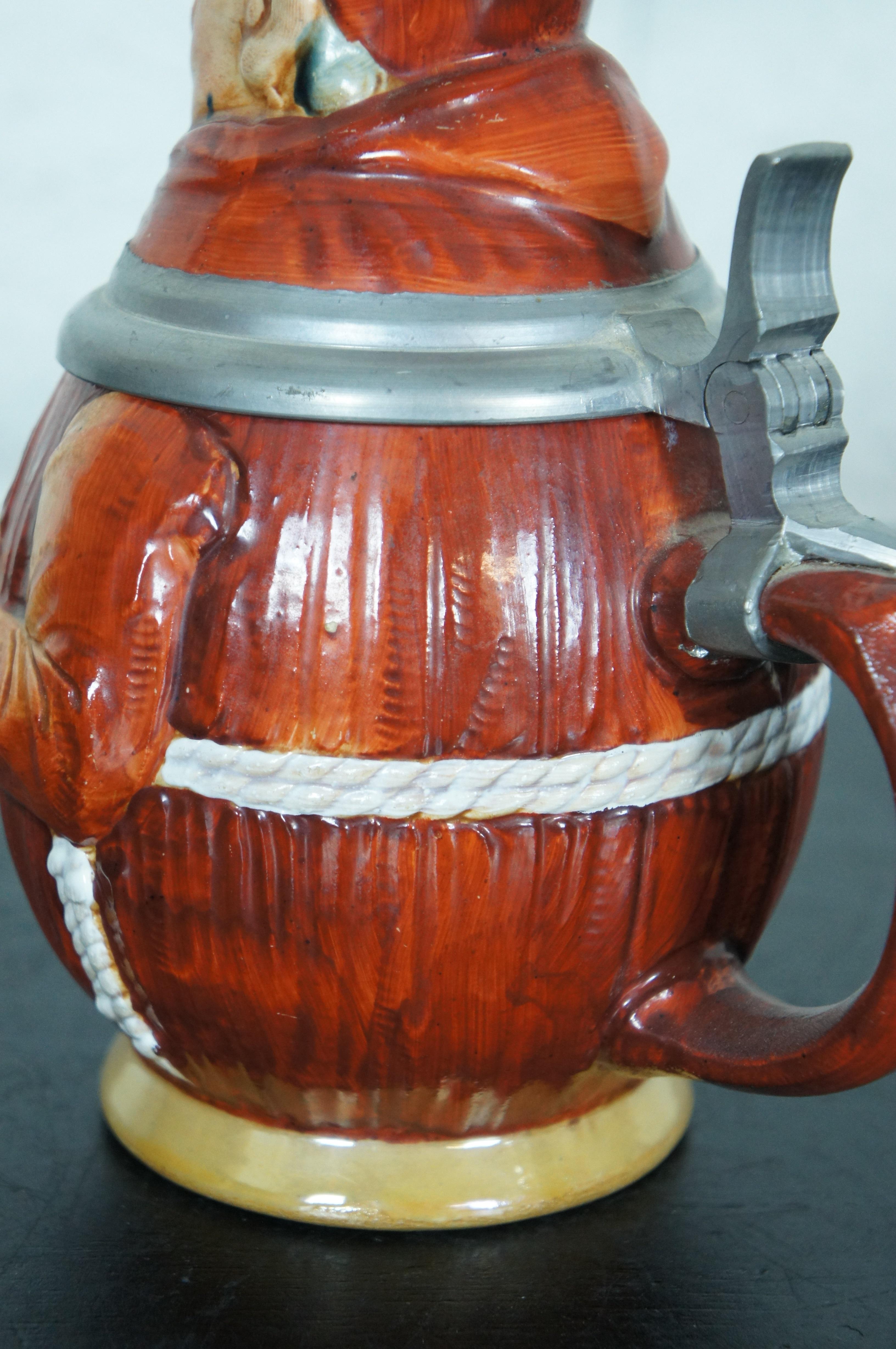 Antique German Reinhold Merkelbach Lidded Figural Monk Character Beer ...