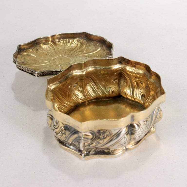 Antique German Rococo Revival Silver Chest Of Drawers / Snuff Box by ...