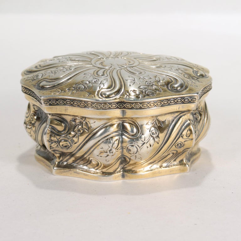 Antique German Rococo Revival Silver Chest Of Drawers / Snuff Box by ...