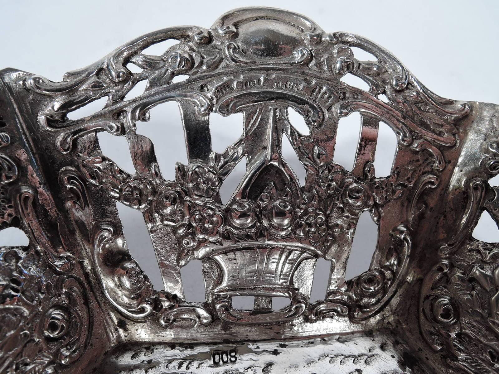 Antique German Rococo Silver Basket For Sale at 1stDibs
