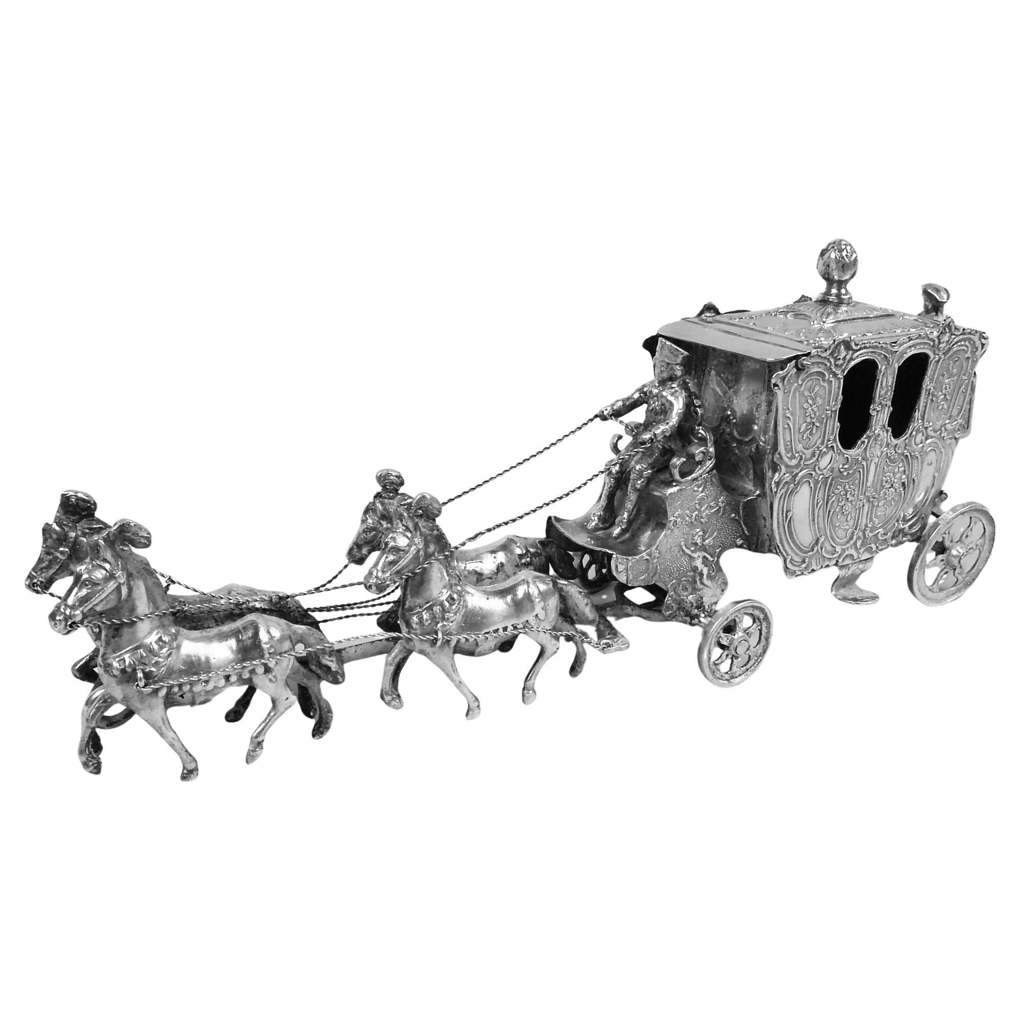 Antique German Rococo Silver Coach-and-Four Table Ornament For Sale at ...