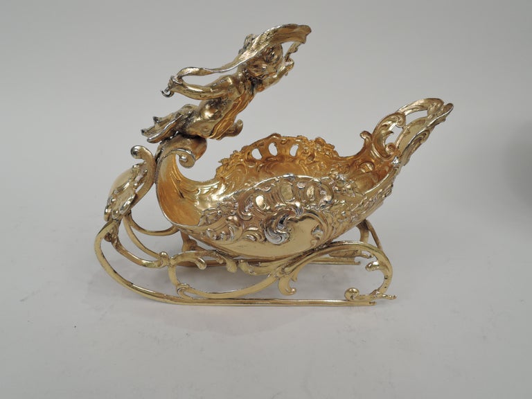 Antique German Rococo Silver Gilt Sleigh with English Import Marks For ...
