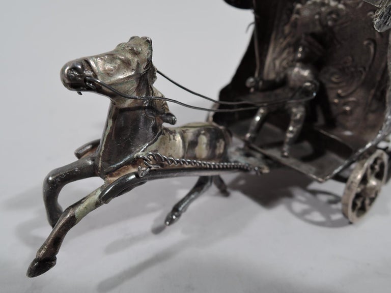 Antique German Rococo Silver Miniature Horse-Drawn Carriage For Sale at ...