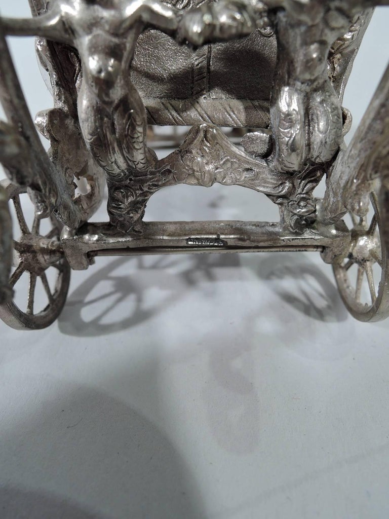 Antique German Rococo Sterling Silver Horse-Drawn Cinderella Coach at ...