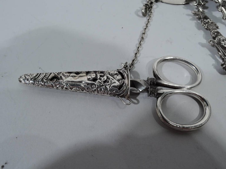 Antique German Silver Chatelaine for the Lady of the Manor For Sale at ...