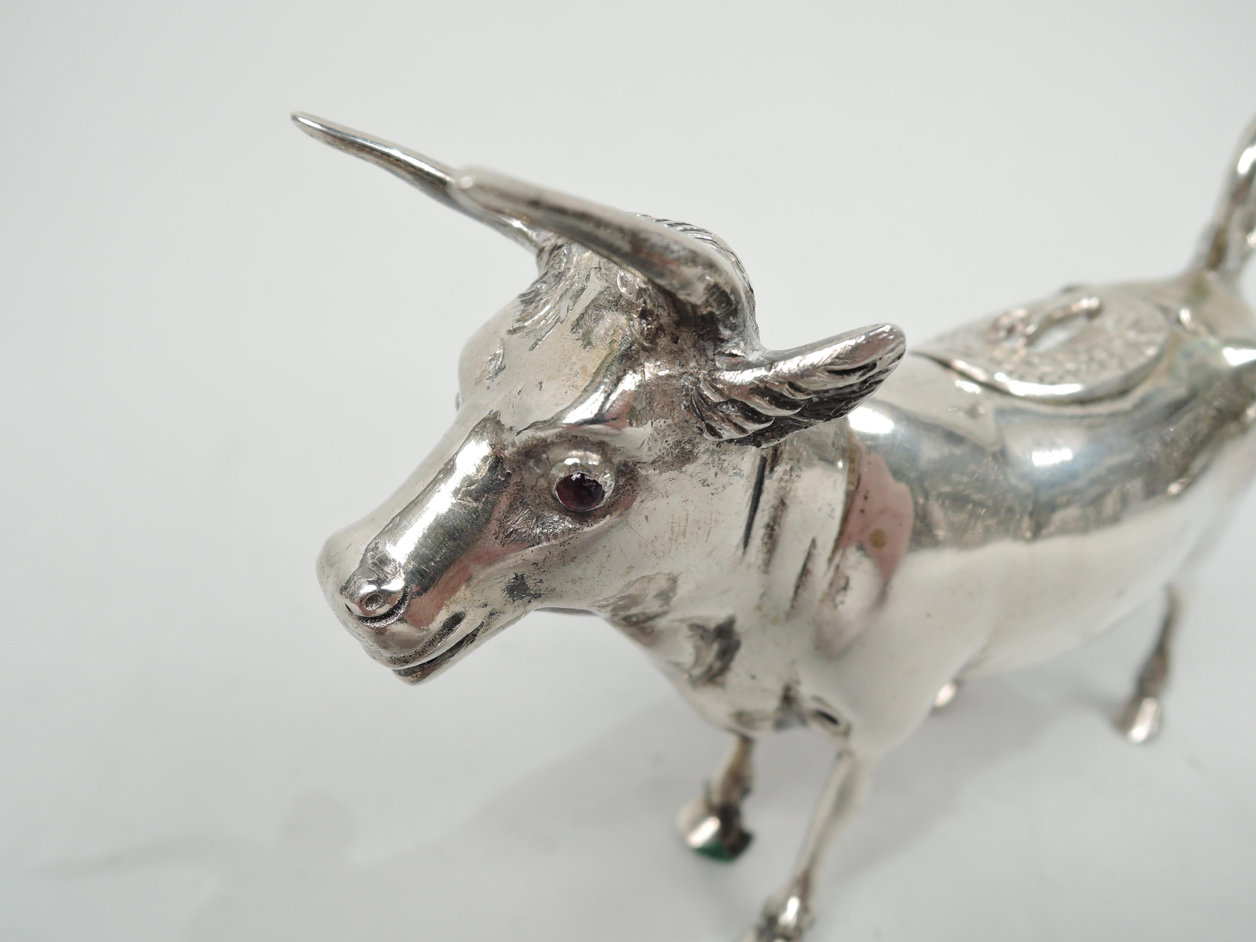 Antique German Silver Cow Creamer For Sale at 1stDibs
