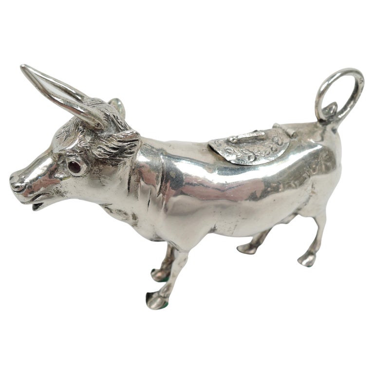 Antique German Silver Cow Creamer For Sale at 1stDibs