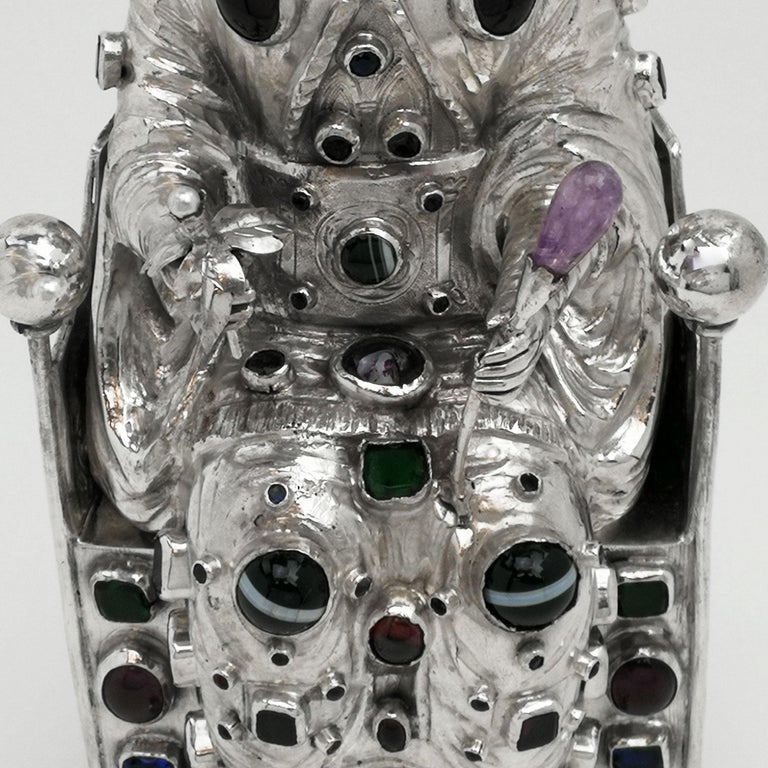 Antique German Silver Figure of Byzantine Style Saint 'Sainte Foy' c ...