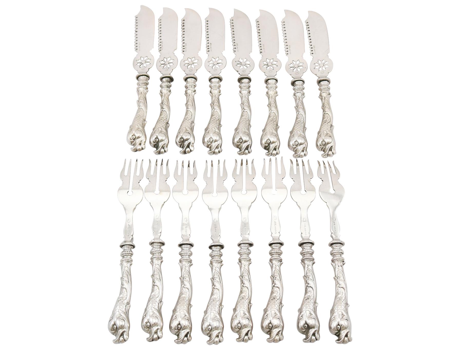 Antique German Silver Fish Service for Eight Persons at 1stDibs