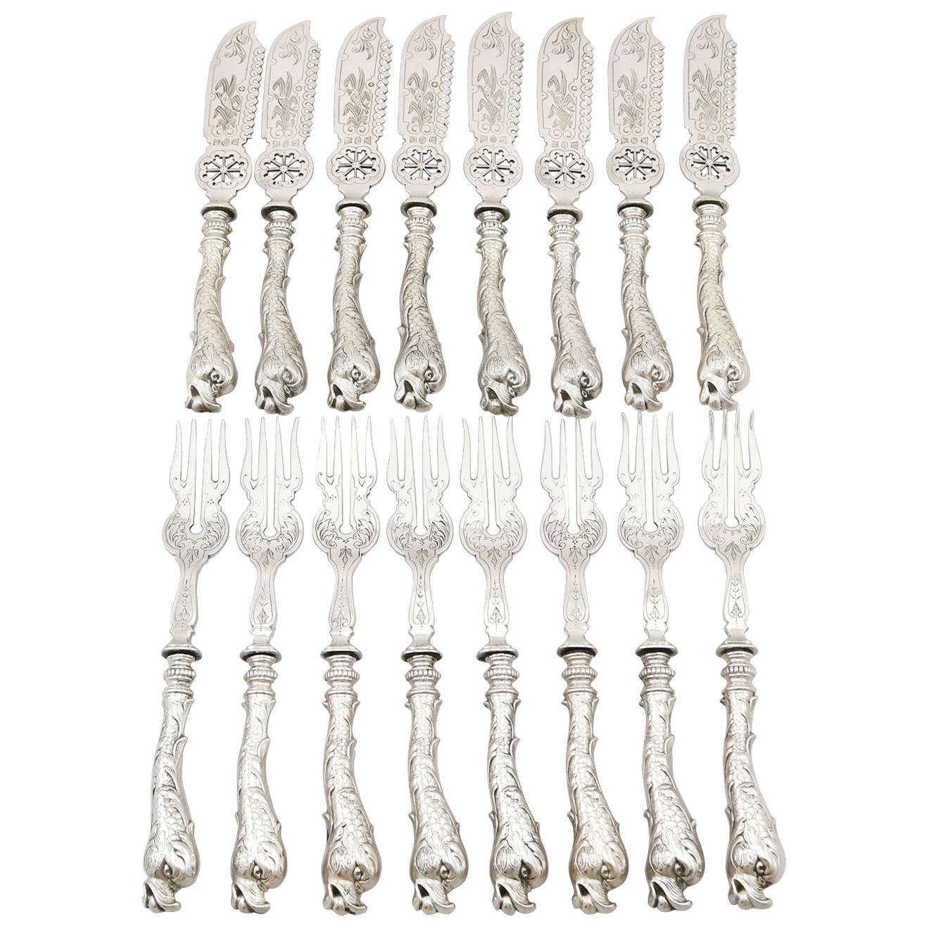 Antique German Silver Fish Service for Eight Persons at 1stDibs