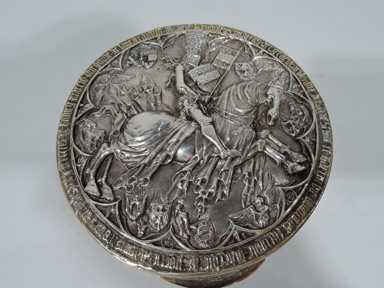 Antique German Silver Gilt Trinket Box with Teutonic Knight For Sale at ...