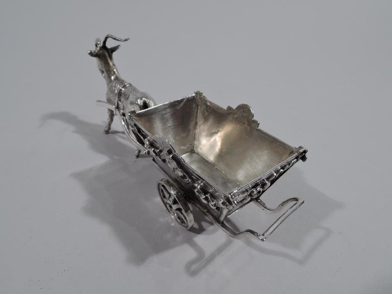 Antique German Silver Miniature Goat-Harnessed Country Cart For Sale at ...