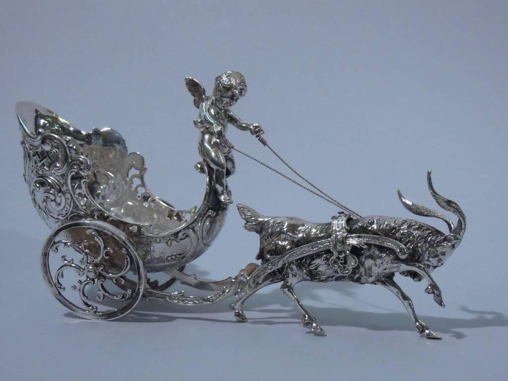 Antique German Silver Rococo Fantasy Goat-Harnessed Cupid Carriage For ...