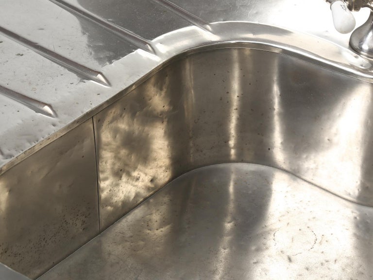 Antique German Silver Sink with Matching Backsplash and Faucets at 1stDibs