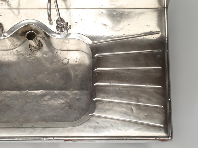 Antique German Silver Sink with Matching Backsplash and Faucets at 1stDibs
