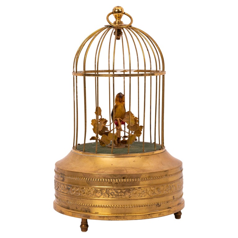 Antique German Singing Bird in a Cage Music Box Automaton Karl ...