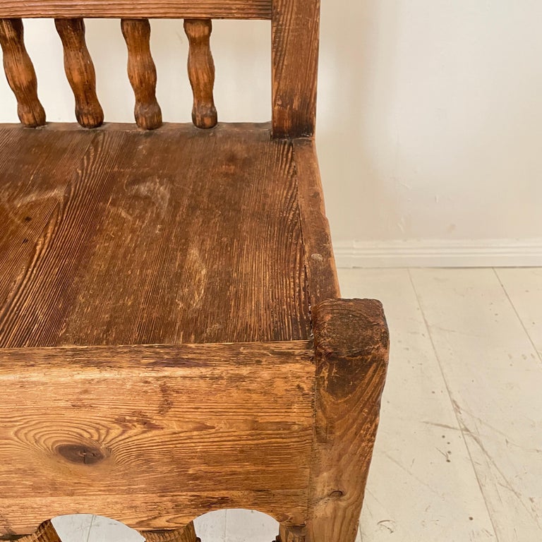 19th century, Solid Pine Antique Chair, made in the Romanic Style ...