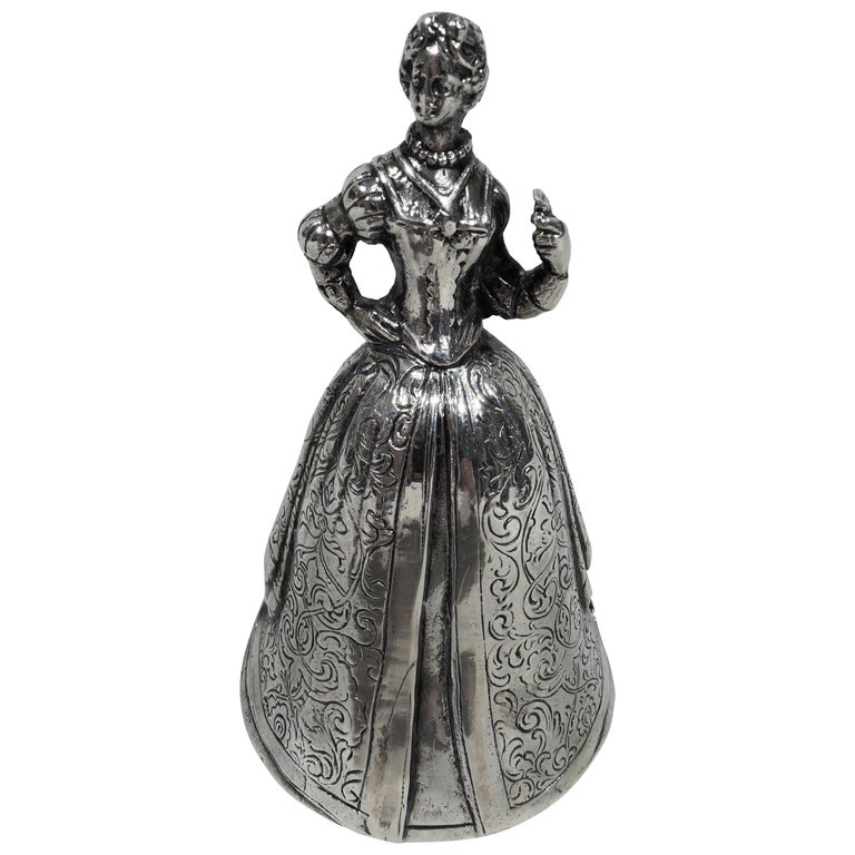 Antique German Sterling Silver Belle Bell with English Import Marks at ...