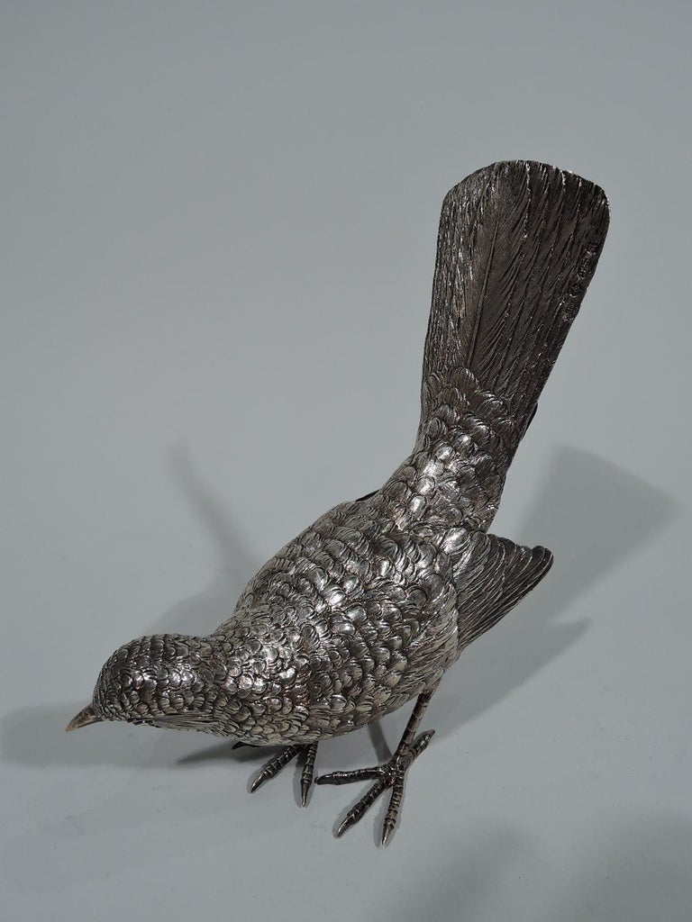 Antique German Sterling Silver Bird Figure For Sale at 1stDibs