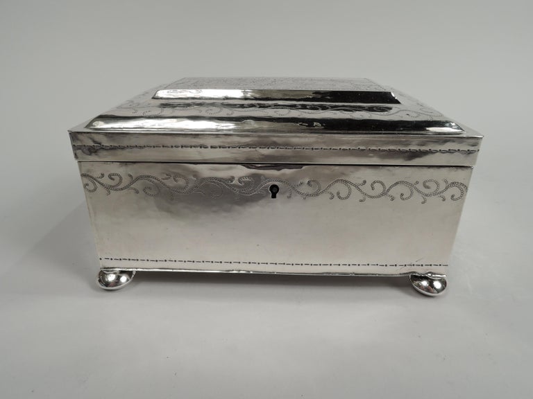 Antique German Sterling Silver Box with Naif Pastoral Decoration For ...