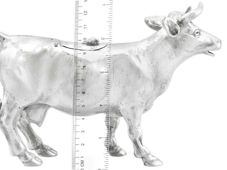 Antique German Sterling Silver Cow Creamer at 1stDibs