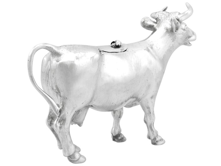 Antique German Sterling Silver Cow Creamer at 1stDibs