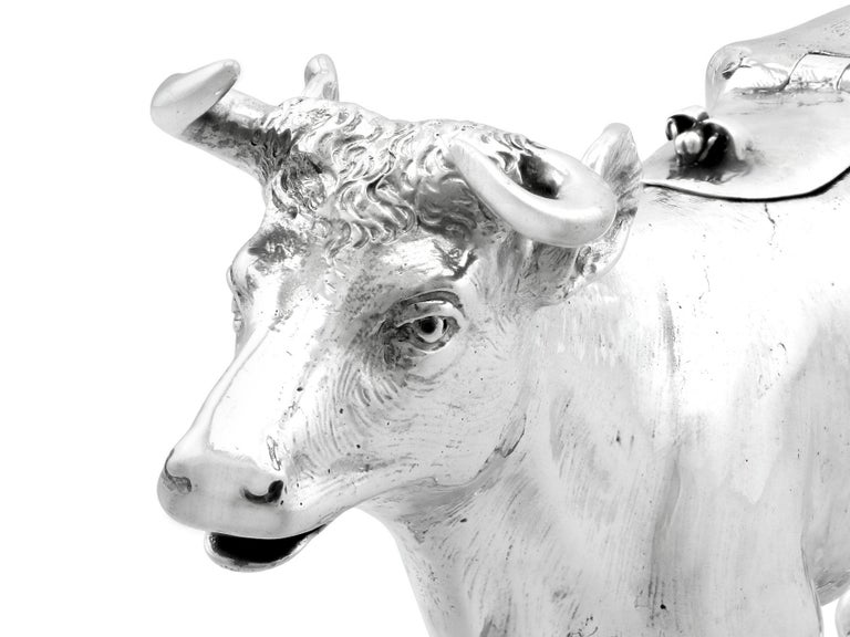 Antique German Sterling Silver Cow Creamer at 1stDibs