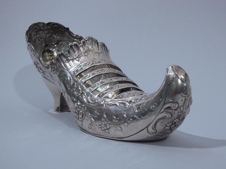 Antique German Sterling Silver Lady's Shoe with Elf Toe For Sale at ...