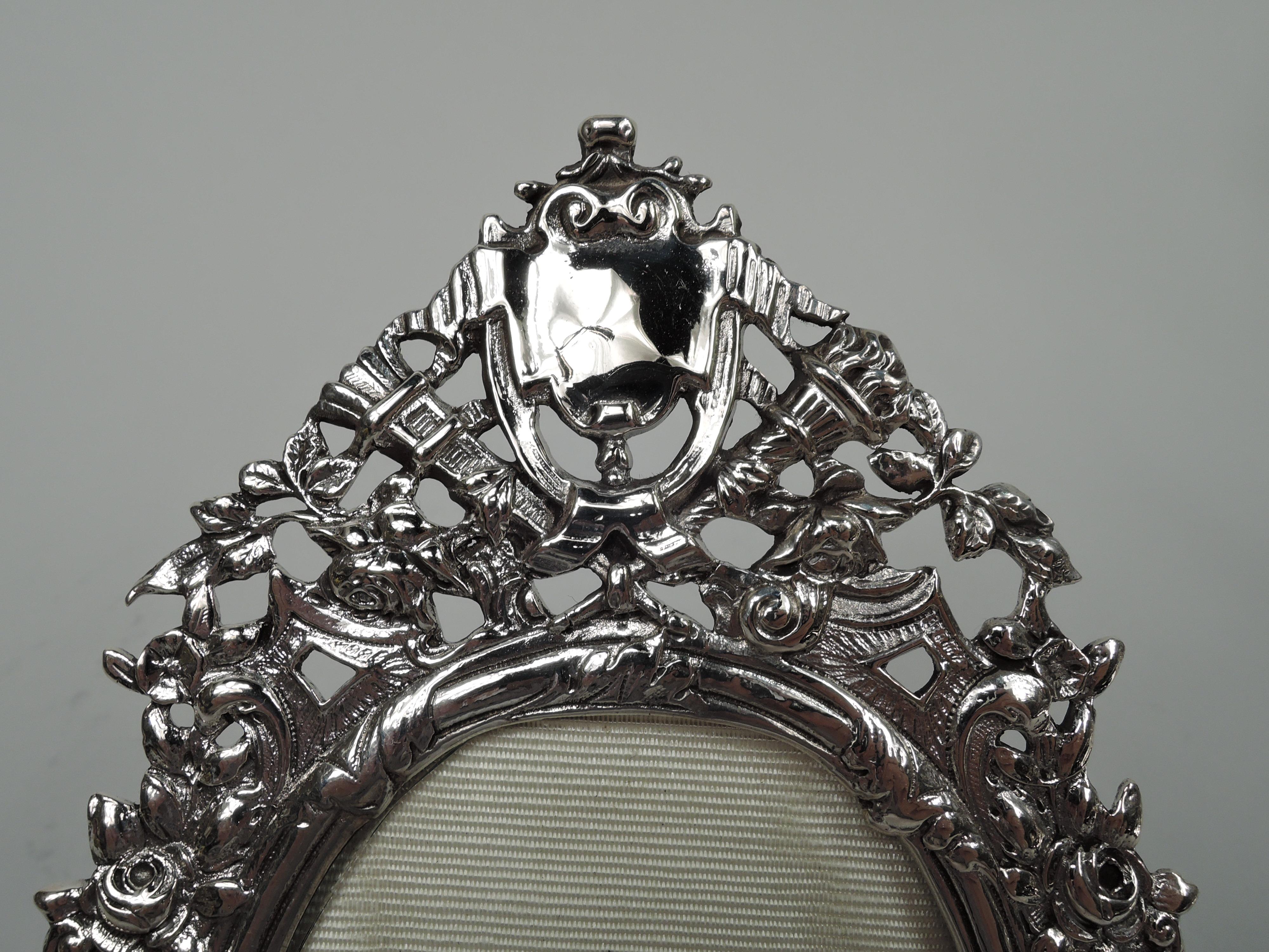 Antique German Victorian Rococo Silver Picture Frame For Sale at 1stDibs