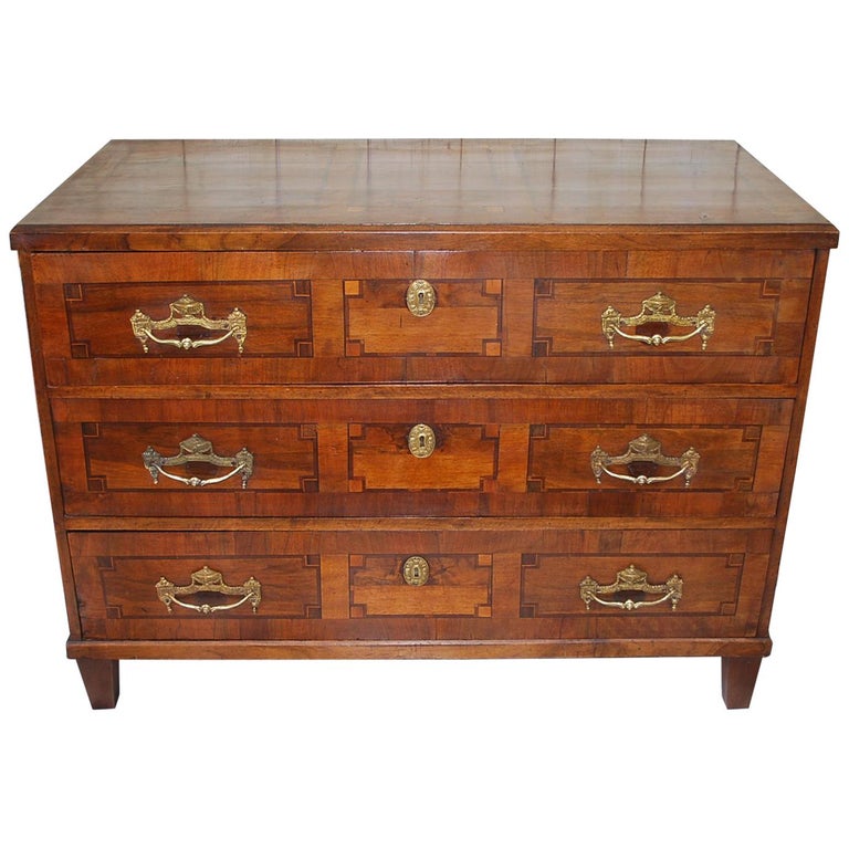 Antique German Walnut and inlaid Commode/ Chest of Drawers Circa 1830 ...