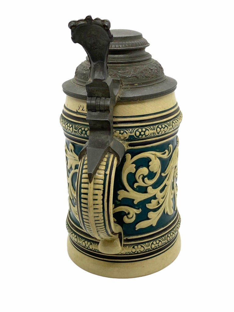Antique Germany Lidded Beer Stein glazed Ceramic, 1900s For Sale at ...