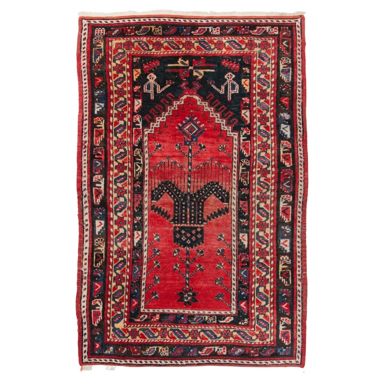 Antique Ghiordes Prayer Rug Western Anatolian Turkish Mihrab Carpet ...