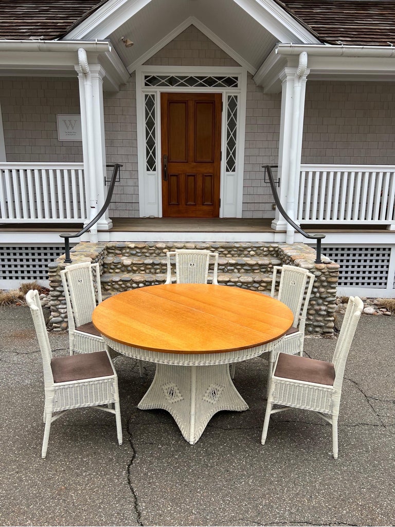 Antique Gilbert Prince Wicker Dining Set For Sale at 1stDibs