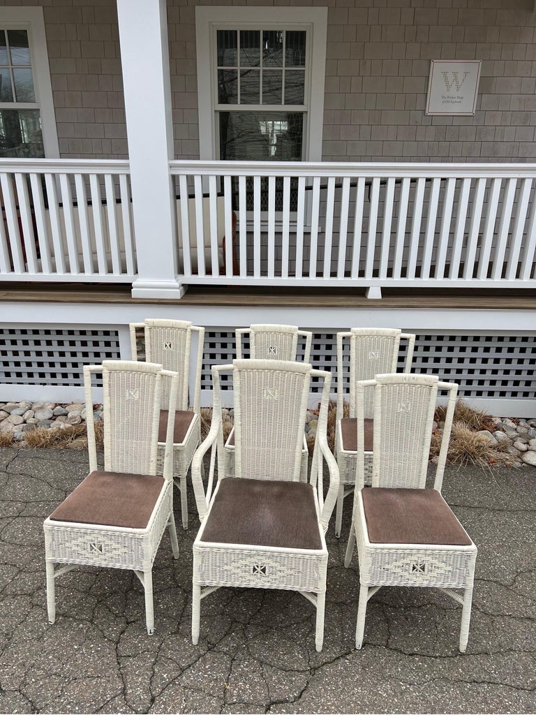 Antique Gilbert Prince Wicker Dining Set For Sale at 1stDibs