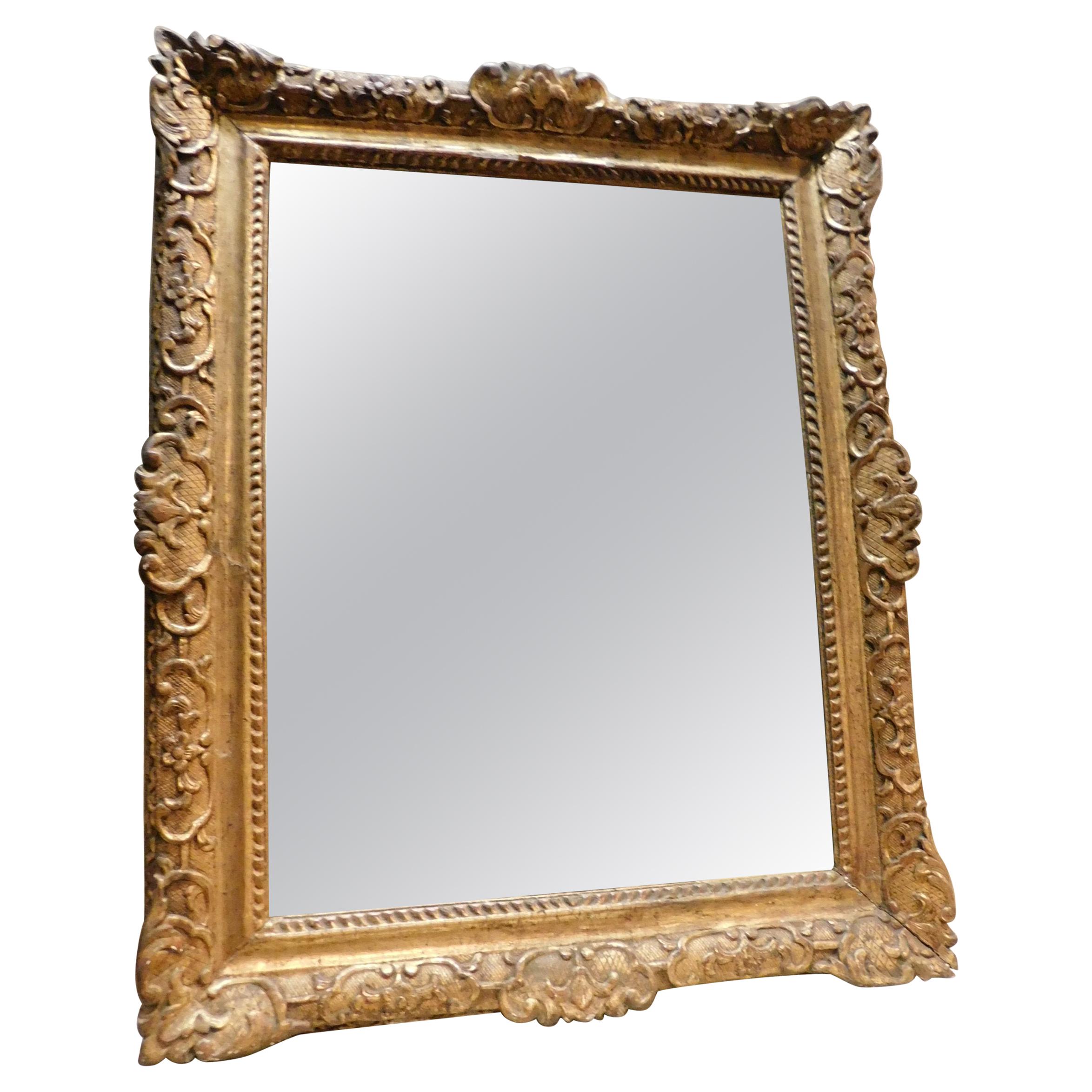 Antique Gilded and Carved Mirror, 19th Century, Italy at 1stDibs