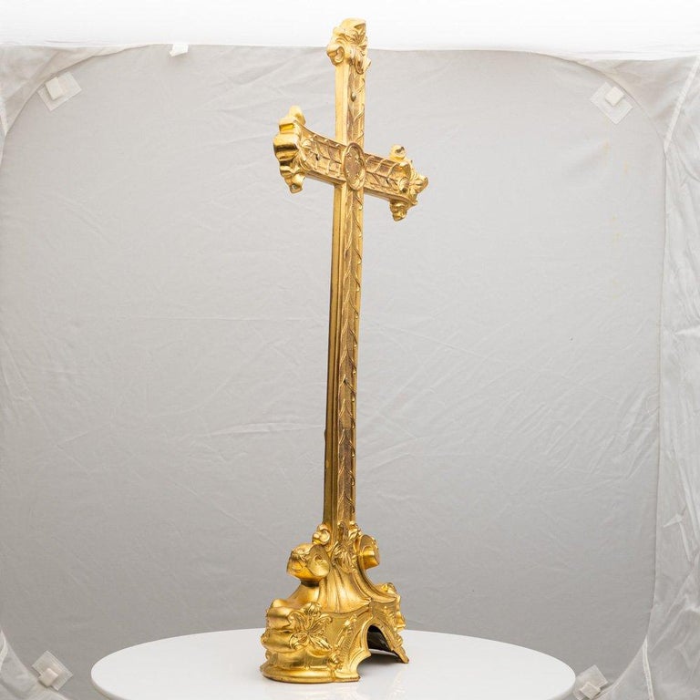 Antique Gilded Bronze French Crucifix at 1stDibs