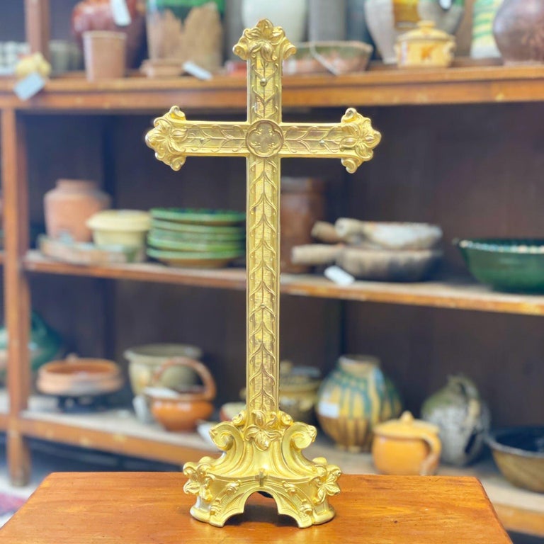 Antique Gilded Bronze French Crucifix at 1stDibs